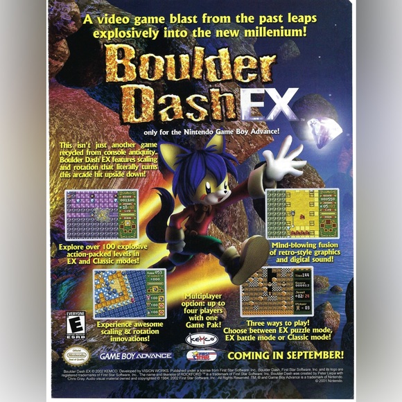 Nintendo | Art | 202 Boulder Dash Ex Video Game Nintendo Gameboy ...